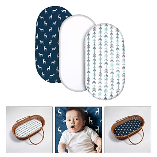 Toddmomy Toddler Bedding Set 3pcs Stretchy Changing Pad Cover Bassinet Sheet Diaper Changing Pad Table Sheets Cotton Diaper Crib Sheets for Baby Boy Girl Toddler Bed Mattress