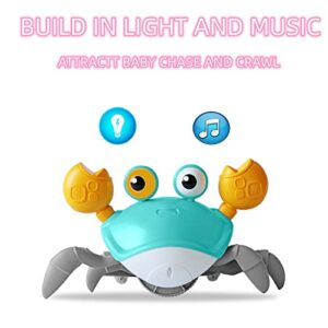 ReeRaa Crawling Crab Baby Toy Infant Tummy time Toys 3 4 5 6 Babies boy Girl Sensory Toys Montessori Toys 3-6 6-12 Learning to Crawl 9-12 12-18 Walking Toddler Gifts (Green)