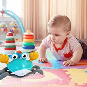 ReeRaa Crawling Crab Baby Toy Infant Tummy time Toys 3 4 5 6 Babies boy Girl Sensory Toys Montessori Toys 3-6 6-12 Learning to Crawl 9-12 12-18 Walking Toddler Gifts (Green)