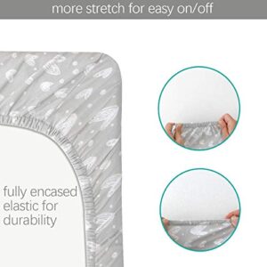 3 Count Changing Pad Liner, Waterproof Larger Changing Pad Cover 28" X 15", Cotton Flannel (Solid Improved Thickness) / Changing Pad Cover,100% Cotton Jersey Knit, Grey/White, 2 Pack