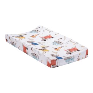 bedtime originals construction zone changing pad cover - white/trucks