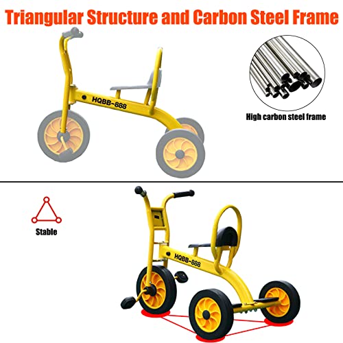 Kids Tricycle for Rider Ages 2+,Daycare Preschool Kids Trike Big Wheel Tricycle,Boys Girls Pedal Tricycle Kids Outdoor Playground Equipment,Front Big Wheel,Carbon Steel Frame,Inflation-Free Wheel