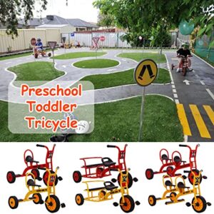 Kids Tricycle for Rider Ages 2+,Daycare Preschool Kids Trike Big Wheel Tricycle,Boys Girls Pedal Tricycle Kids Outdoor Playground Equipment,Front Big Wheel,Carbon Steel Frame,Inflation-Free Wheel