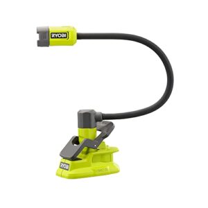 ryobi 18v one+ cordless flexible led clamp light pcl665