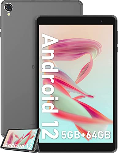 Blackview Tab 5 Tablets, 2023 Latest Tablet Android 12, Quad-Core 5GB(3+2) RAM 64GB ROM up to 1TB TF, 8 inch Tablet HD+ IPS 1280*800, Android Tablet 5580mAh Big Battery, Dual BOX Speakers WiFi, Gray