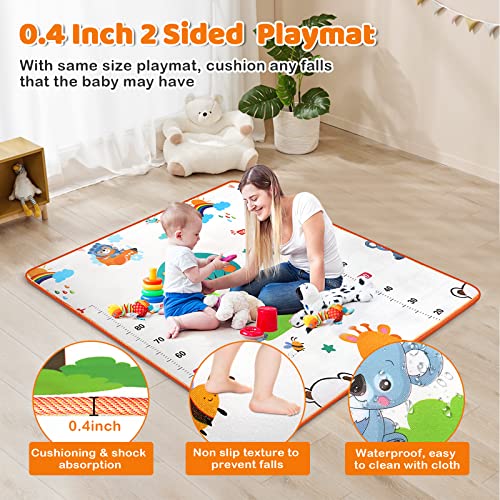 Baby Playpen with Mat, 47x47 inch Large Play Yard for Babies and Toddlers, BPA-Free, Non-Toxic, Sturdy Safety Playard Fence with Anti-Slip Base and Gate, Indoor & Outdoor Kids Activity Play Center