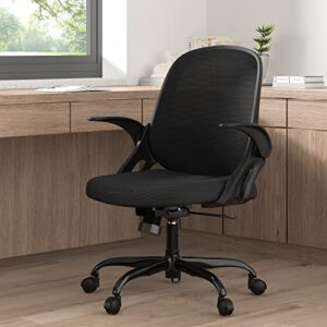 home office chair work desk chair comfort ergonomic swivel computer chair, breathable mesh desk chair, lumbar support task chair with wheels and flip-up arms and adjustable height