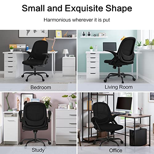 Home Office Chair Work Desk Chair Comfort Ergonomic Swivel Computer Chair, Breathable Mesh Desk Chair, Lumbar Support Task Chair with Wheels and Flip-up Arms and Adjustable Height