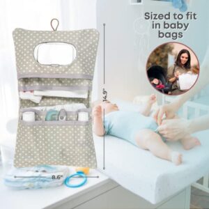 HAMUR Baby Bag Organizer, Portable Stroller Mini Diaper Bag Pouches Travel Gear, Foldable Newborn Baby Essentials must haves items Bag for Boys & Girls (Leaves)