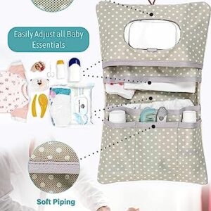 HAMUR Baby Bag Organizer, Portable Stroller Mini Diaper Bag Pouches Travel Gear, Foldable Newborn Baby Essentials must haves items Bag for Boys & Girls (Leaves)