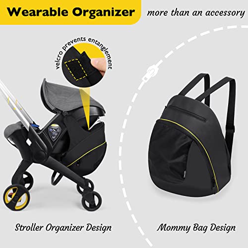 Upperkids Storage Bag Compatible with Doona Infant Car Seat Stroller, Stroller Accessories, Large Capacity Diaper Bag, Easy Access Zipper Design, Wearable Backpack, Stroller Organizer Bag, All Day Bag