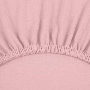 American Baby Company 100% Natural Organic Cotton Jersey Knit Fitted Contoured Changing Table Pad Cover, Pink, Soft Breathable, for Girls