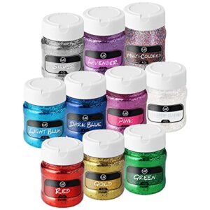 glitter - 10 count fine glitter set - 4oz shaker bottles glitter for resin, glitter for crafts - glitter shaker bottle, glitter for tumblers, craft glitter for scrapbooking - bulk glitter set