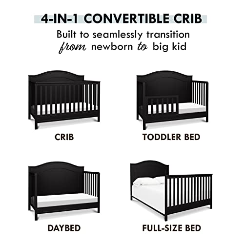 DaVinci Charlie 4-in-1 Convertible Crib in Ebony, Greenguard Gold Certified