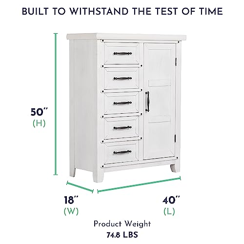 Evolur Andorra Chifferobe, Weathered White