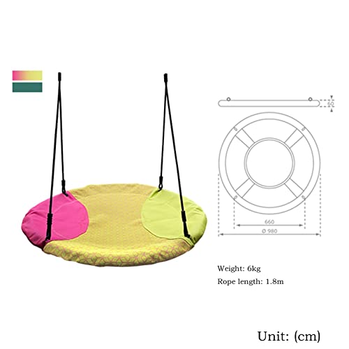 Swing Set Saucer Tree Swing - Outdoor Swing Set - Attaches to Trees or Existing Swing Sets - Create Your Own Backyard Playground - Adjustable Hanging Ropes - Kids, Adults and Teens Swing Seat