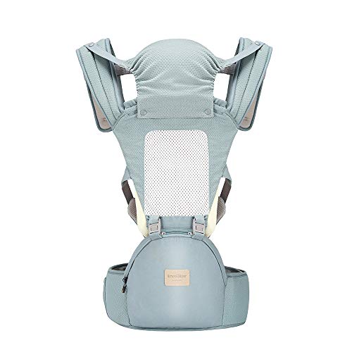 All Seasons Multi-Functional Cotton Breathable Double Shoulder Front Holding Baby Shoulder Strap Mother and Baby Articles ergonomically Comfortable Baby Convenient Adjustable (Breathable Green)