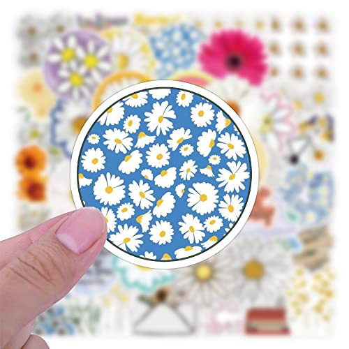 Flower Stickers,Plants Decals 50 Pcs,Vinyl Waterproof DIY Decorations for Laptop Water Botter Guitar,Happy Birthday Party Supplies,Decor for Teens Adults (Daisy Stickers)