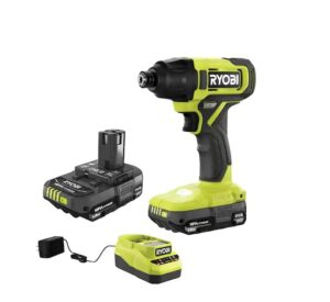 ryobi one+ 18v cordless 1/4 in. impact driver kit with (2) 1.5 ah batteries and charger