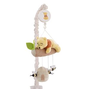 disney winnie the pooh hugs and honeycombs plush musical mobile with bee hive, bees, pooh bear and tree branch