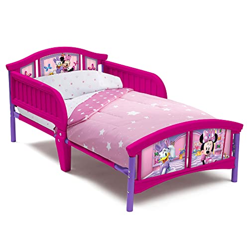 Minnie Mouse 2-Piece Toddler Bedroom Set by Delta Children - Includes Toddler Bed and Deluxe Toy Box, Pink