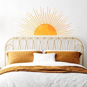 Half Sun Wall Decal Large Wall Decal Sunshine Wall Stickers Vinyl Wall Decals Nursery Wall Sticker Peel and Stick for Kids Playroom Bedroom Living Room Wall Art Decor