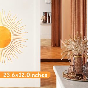 Half Sun Wall Decal Large Wall Decal Sunshine Wall Stickers Vinyl Wall Decals Nursery Wall Sticker Peel and Stick for Kids Playroom Bedroom Living Room Wall Art Decor