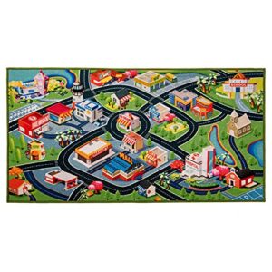 Car Mat for Kids Toy Cars 59X79 Inch Kids Rug,Car Rug Play Mat for Kids,Play Rug for Kids Playroom Bedroom,Road Traffic Kids Play Area Rug Non-Slip Backing, Kids Carpet Playmat Toddler Boys,Children