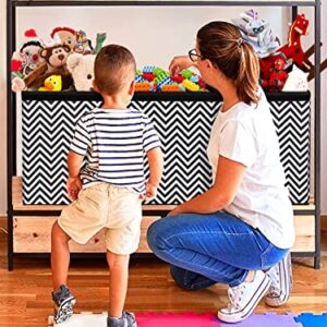 Large Toy Chest with Dustproof Lid- 39.4" × 14.4”× 15.7" Non-woven Fabric Kids Toy Box, Collapsible Toy Storage Bins with 2 Dividers & Handles for Boys Girls Playroom Nursery Room Bedroom Closet