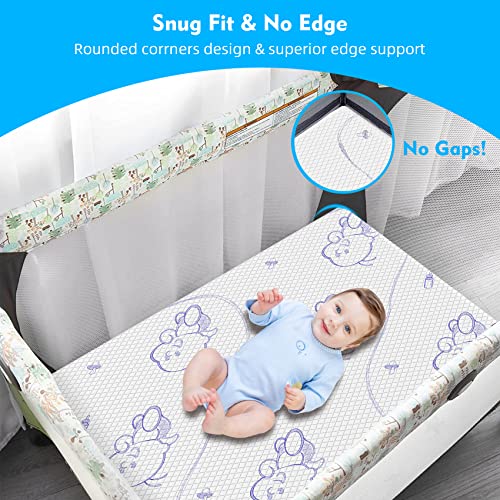 Alwytlon Pack n Play Mattresses, Pack and Play Mattress Pad, Playard Mattress Memory Foam, Portable Toddlers Mattress Firmness Featuring Soft Removable Washable Outer Cover(38"x26"x2.4")