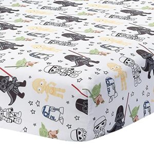 lambs & ivy star wars classic fitted crib/toddler sheet - yoda/darth vader