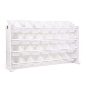 humble crew mega kids toy storage organizer with 28 storage bins, white