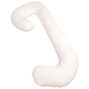 leachco snoogle® supreme │ total body pregnancy/maternity pillow │ with a zippered removable cover - ivory