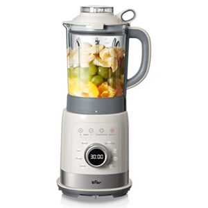 bear blender, 1500 peak watts professional countertop blender for kitchen, blender for shakes and smoothies with 51 oz glass jar,auto-programs functions with led display for ice crush, smoothies, milkshakes and autonomous clean