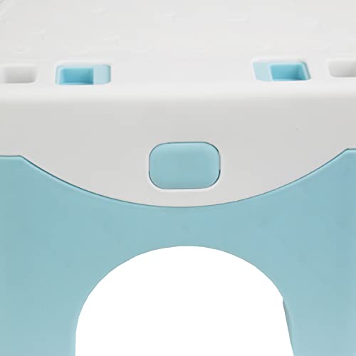 Kids Folding Step Stool for Kitchen, Bathroom Sink with Handle for Toddlers Boy & Girls, Toilet, Lightweight Plastic Potable Potty Training Stool and Seat-Turquoise