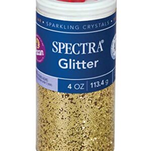 Pacon Spectra Glitter Sparkling Crystals, Clear, 4-Ounce Jar (91830) & Spectra Glitter Sparkling Crystals, Gold, 4-Ounce Jar (91680)