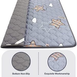 Playpen Mat for Baby to Playing, Thick 50x50 Inch Baby Crawling Mat On Floor Non-Slip Play Mat with Ultra Soft Padded, Versatile Play Space for Babies, Infants, Toddlers (Grey|Cartoon)