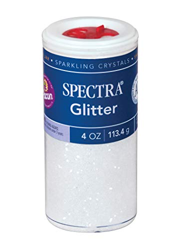 Pacon Spectra Glitter Sparkling Crystals, Clear, 4-Ounce Jar (91830) & Spectra Glitter Sparkling Crystals, Gold, 4-Ounce Jar (91680)