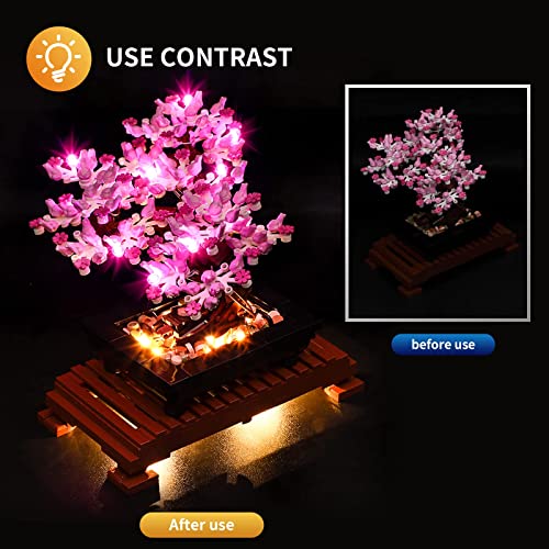 Vaodest LED Light for Lego Bonsai Tree 10281 Model,Design and Configuration Compatible with Model 10281 (LED Light Only, Not Building Block Kit) (Pink)