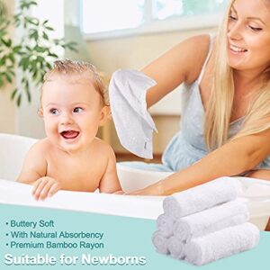 Qioo Baby Bamboo Washcloths 6Pack (White)