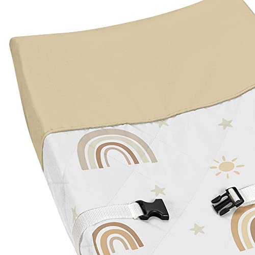 Sweet Jojo Designs Neutral Boho Rainbow Girl Boy Unisex Baby Nursery Changing Pad Cover - Mustard Yellow Pumpkin Orange Bohemian Sunshine Modern Vintage Beige Gold Taupe Tan