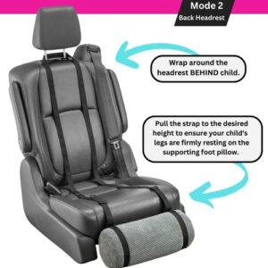 Car Seat Foot Rest for Kids | Car Seat Accessories | Leg Rest for Car Seat Kids | Car Foot Rest | Adjusts to Any Carseat Or Toodlers Booster Seat-Grey by SWANOO