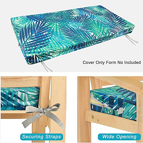 NettyPro Patio Bench Swing Cushion Cover Water Resistant UV Protection Outdoor Furniture Loveseat Cushion Slipcover with Zipper, Replacement Cover Only, 59 x 18 x 3 Inch