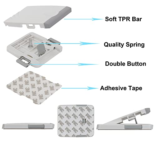 Sliding Door Lock, 2 Pack Sliding Glass Door Lock for Kids Safety, Child Safety Locks for Sliding Glass Doors | Sliding Window | Sliding Closet | Slide Patio Door Locks,No Drilling Tools Needed - Grey