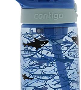 Contigo Kids Water Bottle with Straw - 2 Pack, 14 oz, Autospout Technology – Spill Proof, Easy-Clean Lid Design Ages 3 Plus, Dishwasher Safe Cosmos & Gummy Sharks