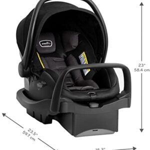 Evenflo Pivot Suite Travel System with LiteMax Infant Car Seat with Anti-Rebound Bar Dunloe Black