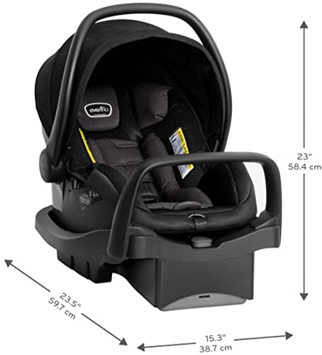 Evenflo Pivot Suite Travel System with LiteMax Infant Car Seat with Anti-Rebound Bar Dunloe Black