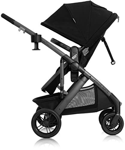 Evenflo Pivot Suite Travel System with LiteMax Infant Car Seat with Anti-Rebound Bar Dunloe Black