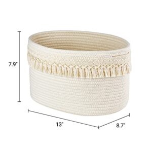 Mkono Macrame Decorative Cotton Rope Basket Boho Decor for Bedroom, Dorm, Living Room, Bathroom, Set of 4