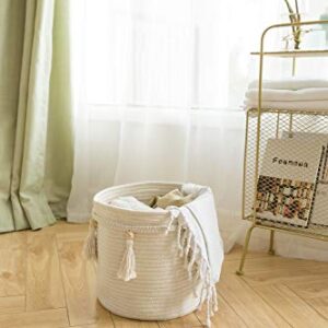 Mkono Macrame Decorative Cotton Rope Basket Boho Decor for Bedroom, Dorm, Living Room, Bathroom, Set of 4